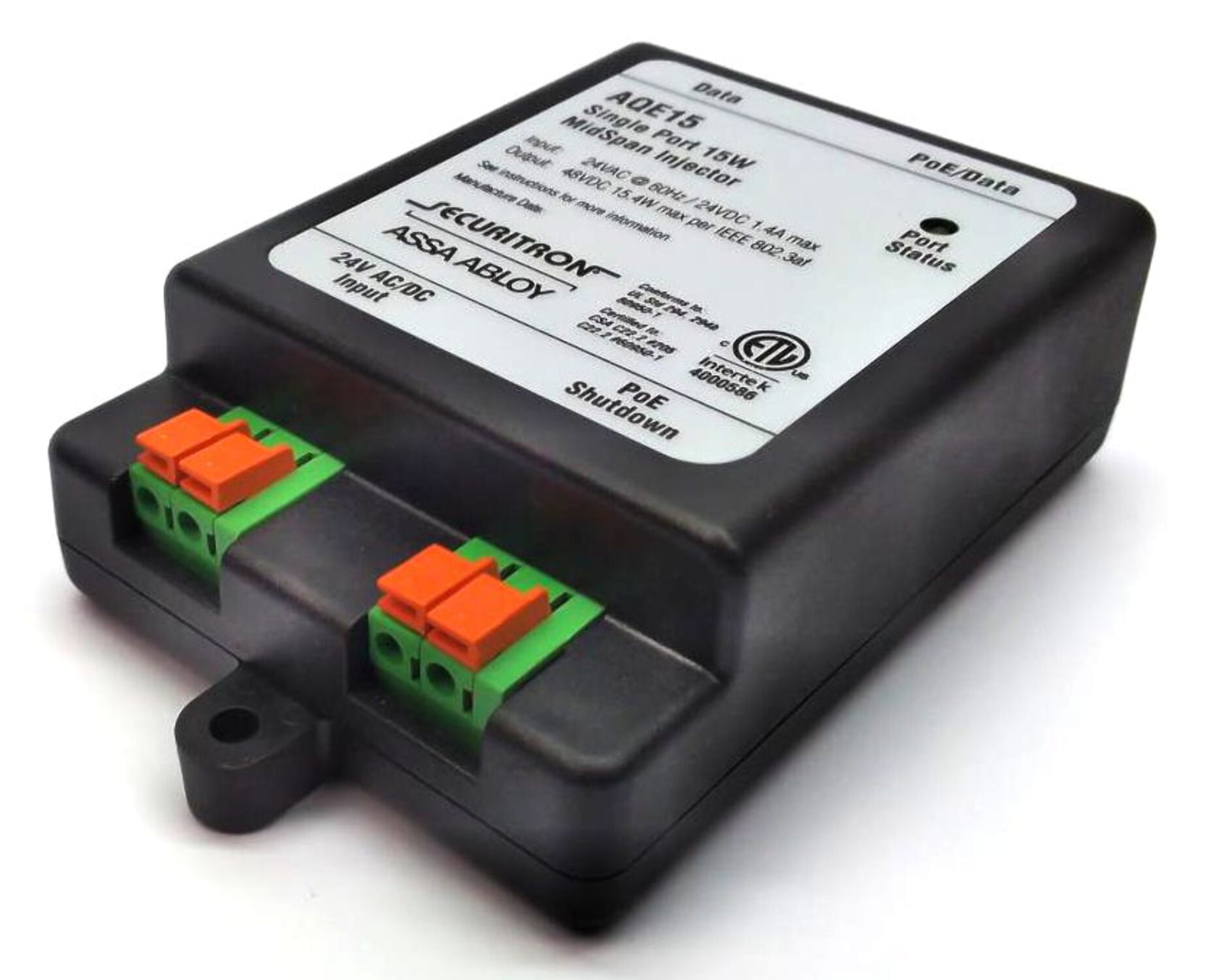 Securitron PoE 13W/25W Power Over Ethernet Single Port Extractor AQE30E ...