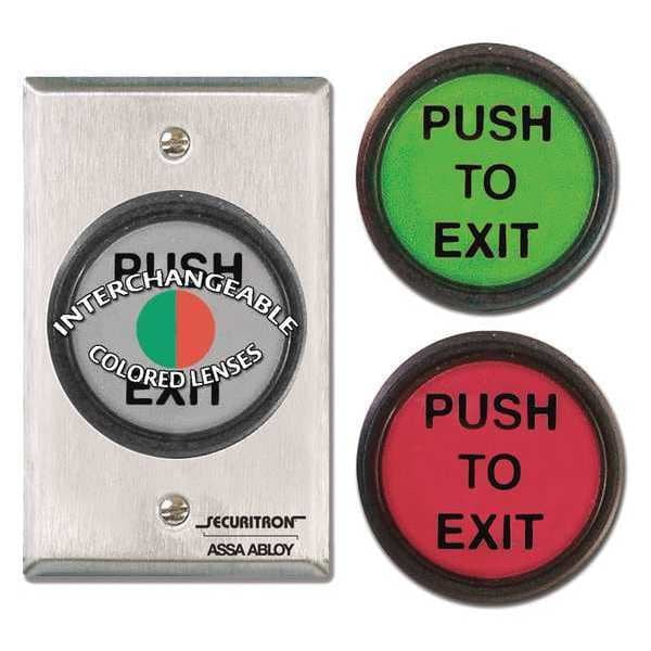 Securitron Push to Exit Button, DPDT, (3) Lens, 5A PB5E - Walmart.com