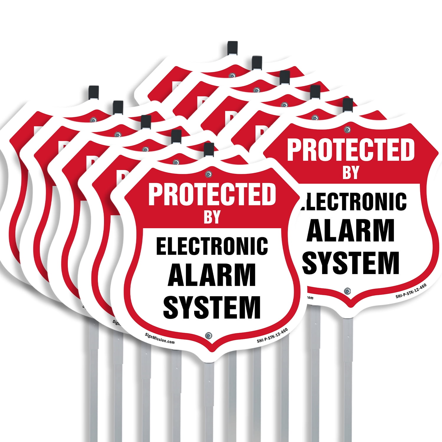 Security Alarm Shield Sign Protected By Electronic Alarm System (10 ...