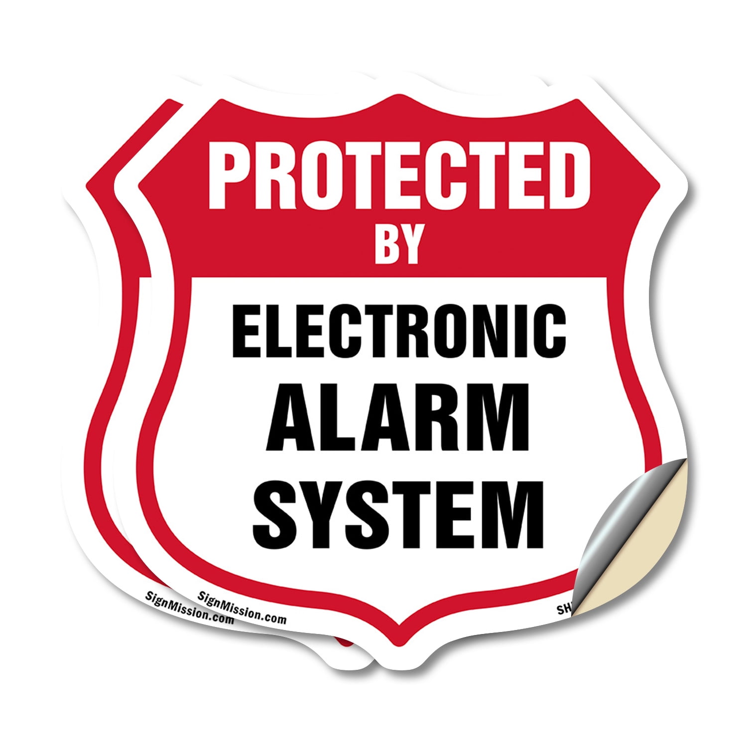 Security Alarm Shield Sign Protected By Electronic Alarm System (2 Pack ...