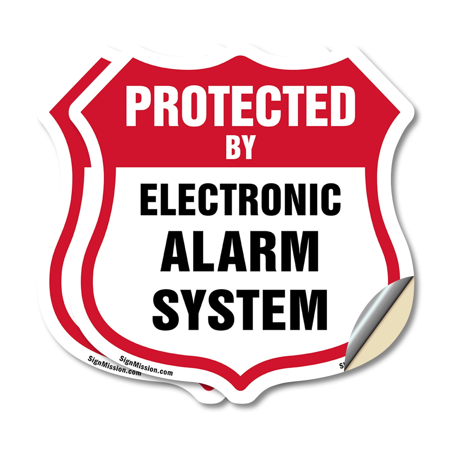 Security Alarm Shield Sign Protected By Electronic Alarm System (2 Pack ...