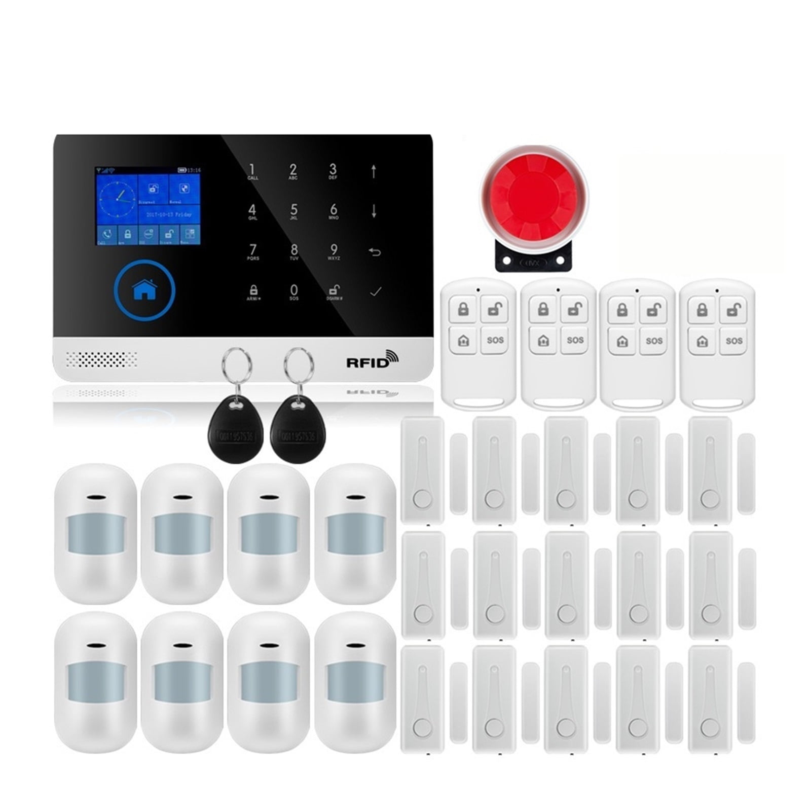 Security Alarm System For Home GSM App Control Burglar Alarm Kit With Door Sensor Work ,Anti ...