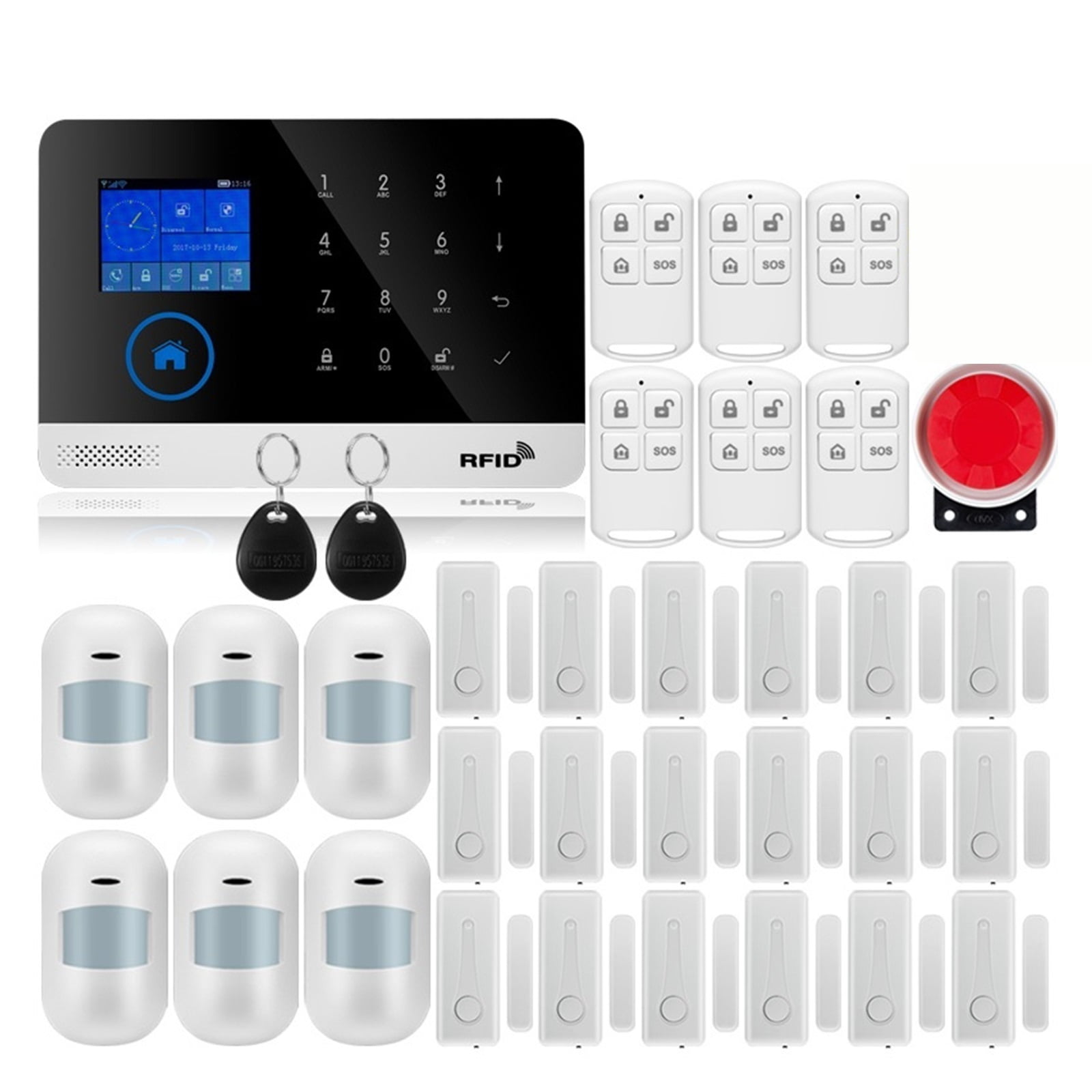 Security Alarm System For Home GSM App Control Burglar Alarm Kit With ...