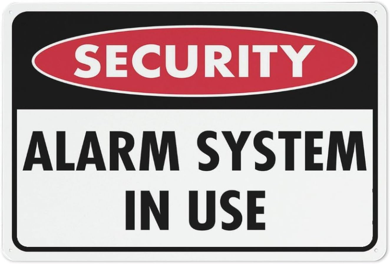 Security Alarm System In Use Sign 12 X 8 Inch Metal Sign, Rustproof ...