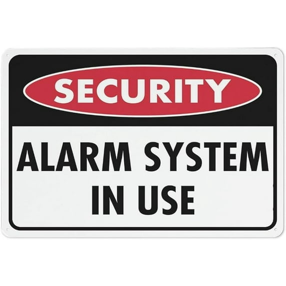Security Alarm System in Use Sign 8x12 Inchch Metal Sign, Rustproof ...