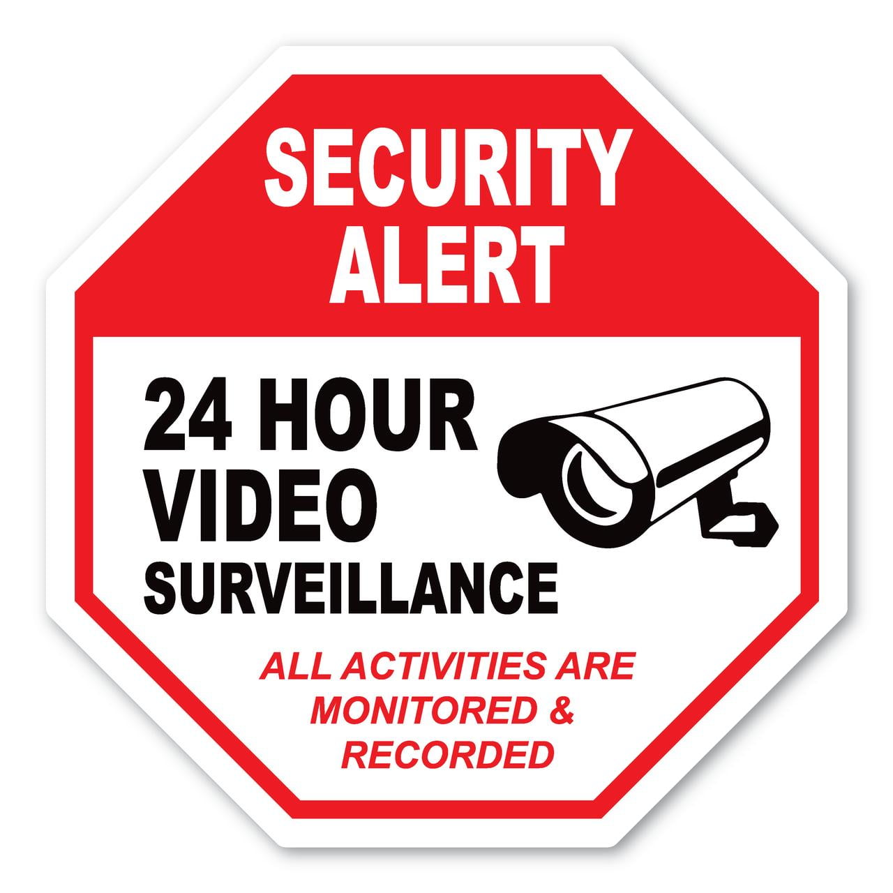 Security Alert 24 Hour Surveillance Small Sticker - Walmart.com