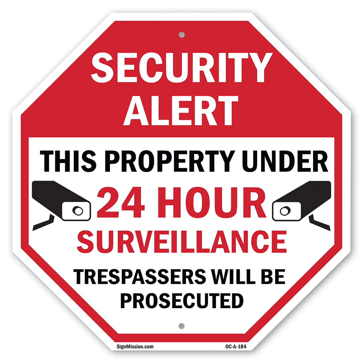 Security Alert This Property Unde Octagon Sign Weather Resistant Made ...