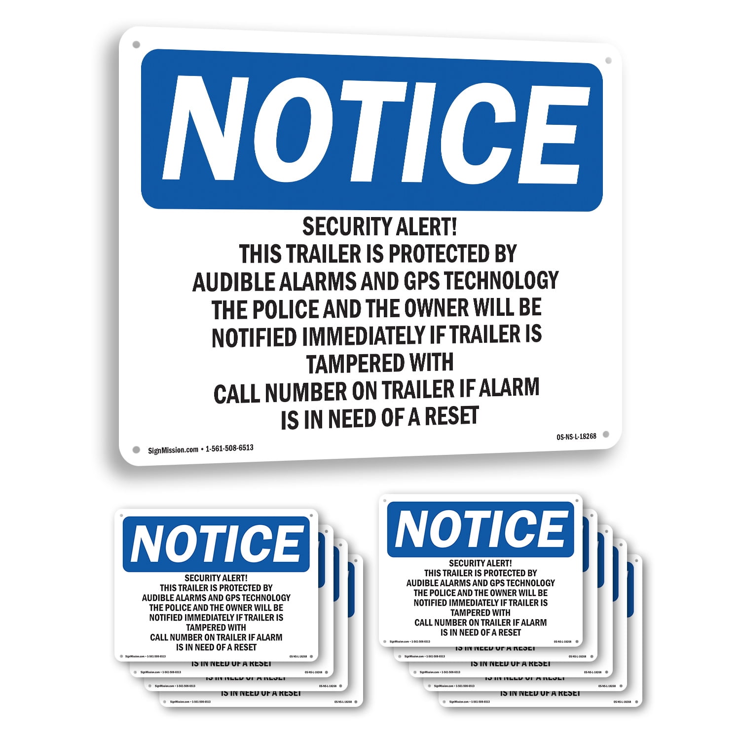 Security Alert! This Trailer Is Protected OSHA Notice Rigid Plastic ...