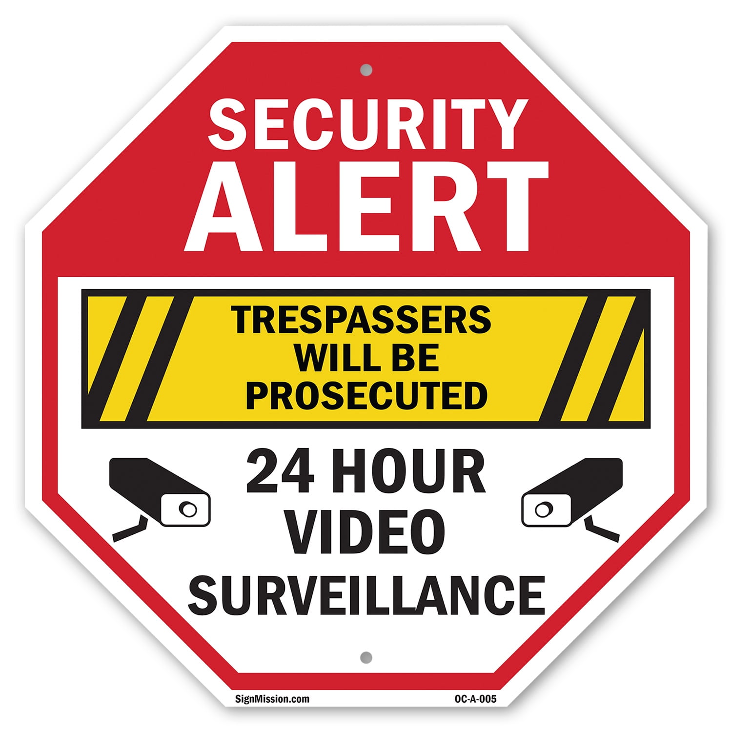 Security Alert Trespassers Will Be Prosecuted 24 Hour Video ...