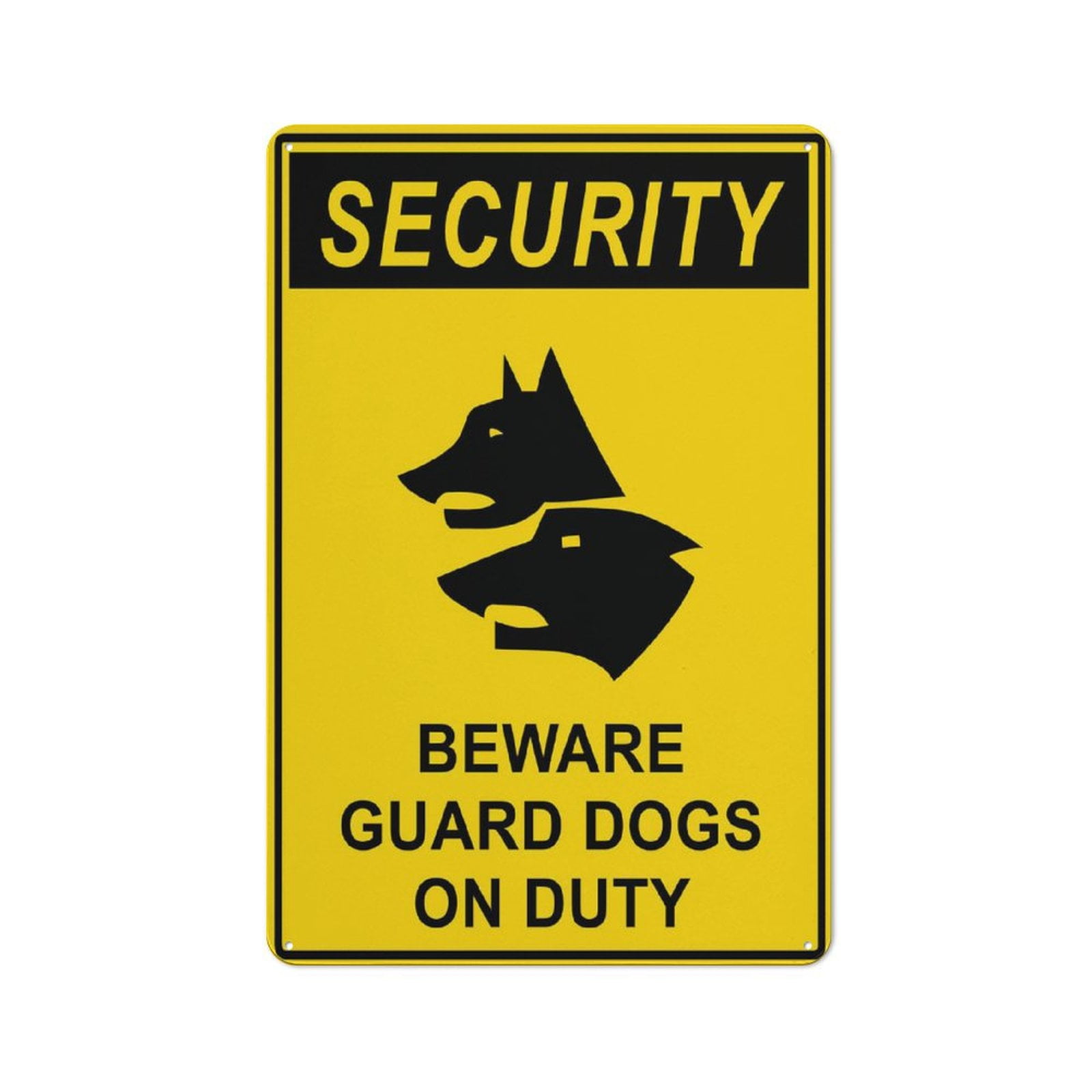 Security Beware Guard Dogs On Duty Sign 12 X 8 Inch Metal Sign ...