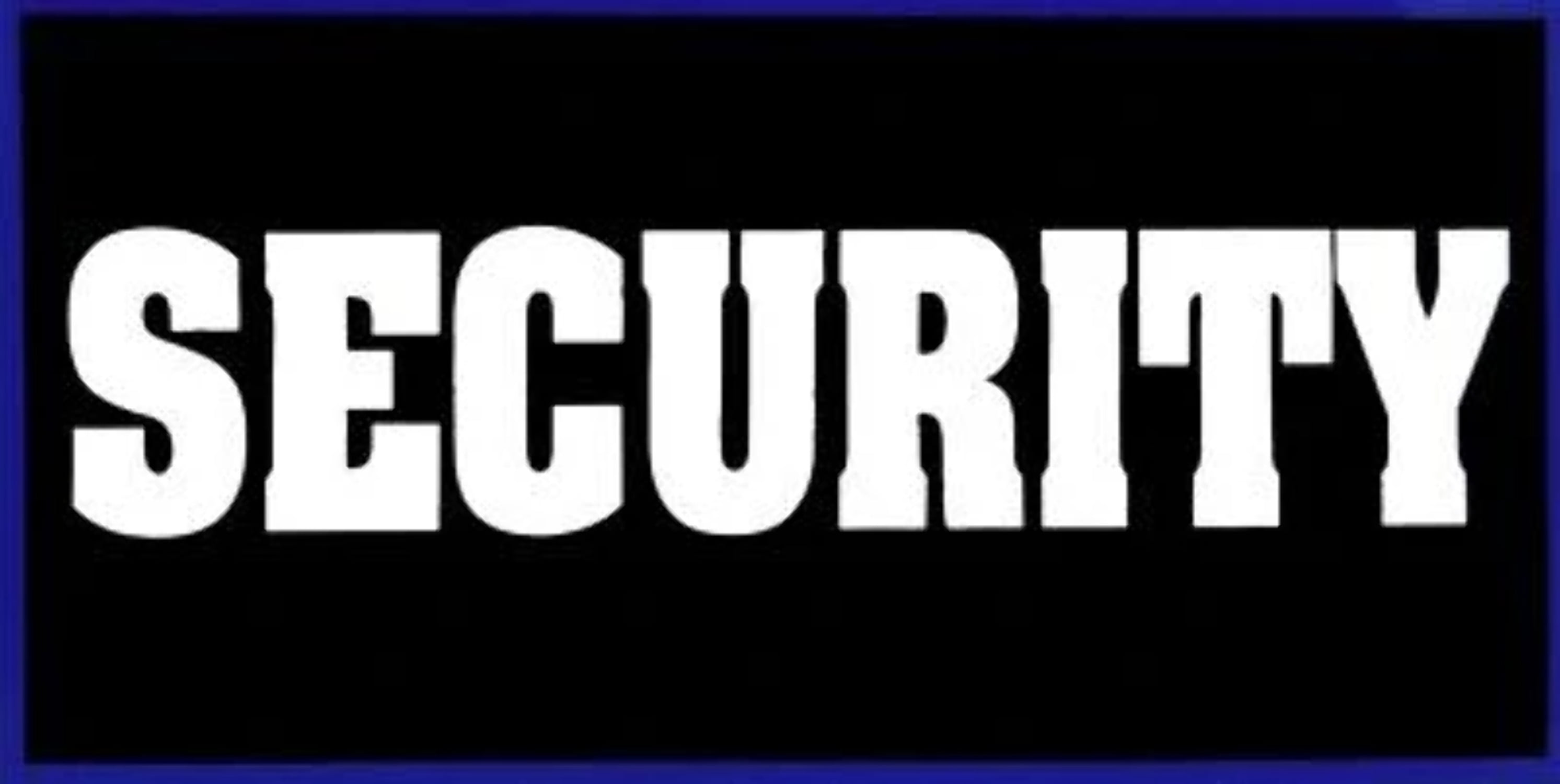 Security Black White With Blue Border Vinyl Decal Bumper Sticker ...