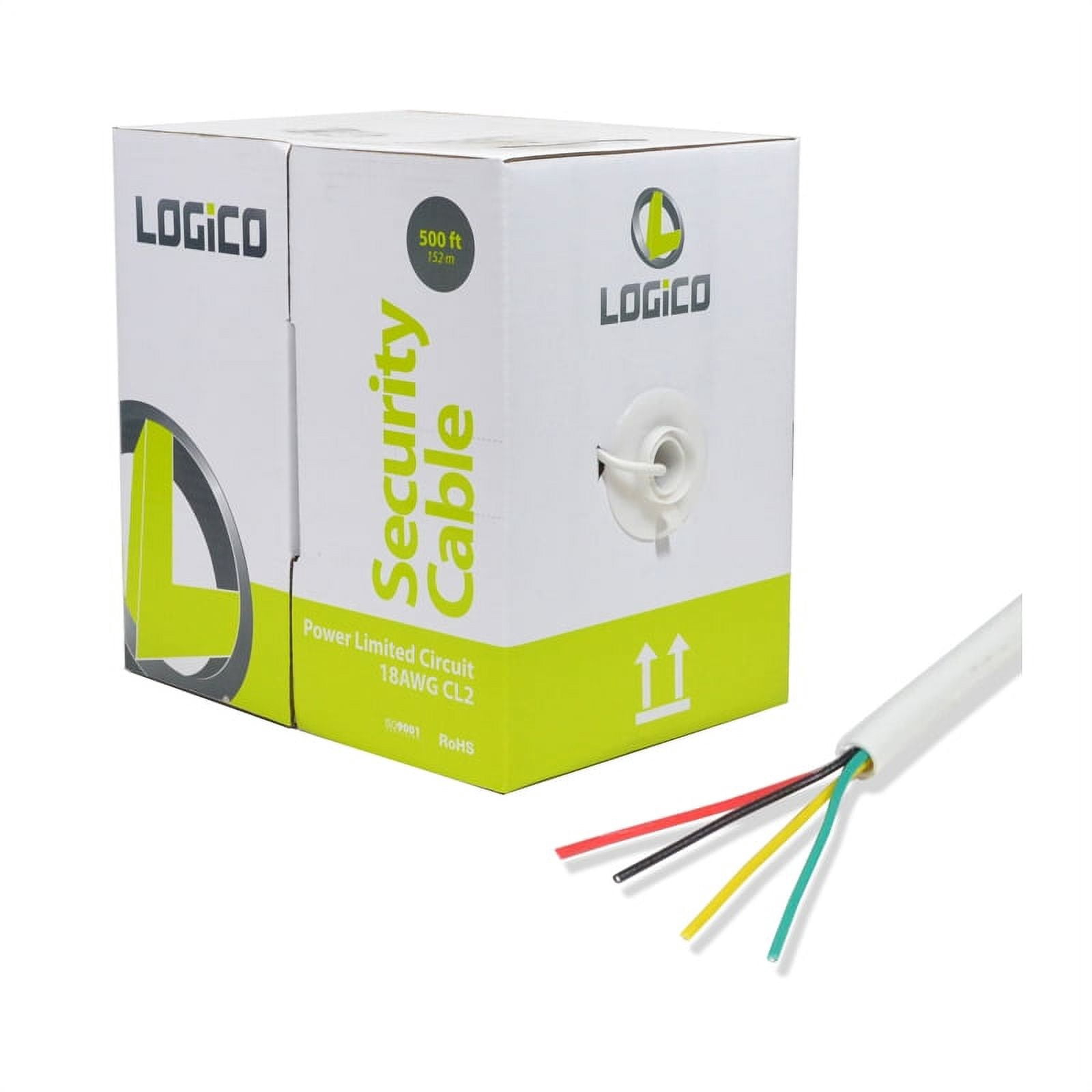 Security Burglar Alarm 18/4 Control Cable 500FT Stranded White 500 ...