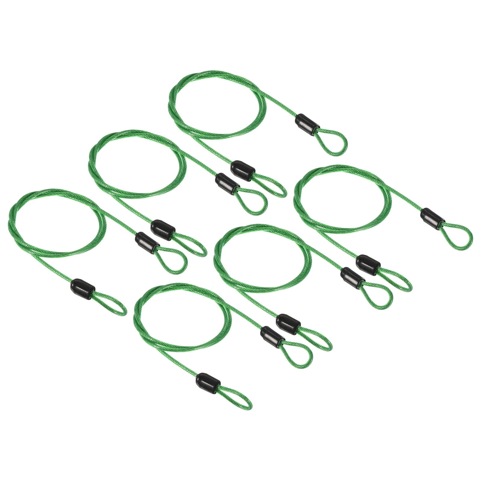 Uxcell Security Cable Coated Luggage Lock Wire Rope with Loop Clear ...