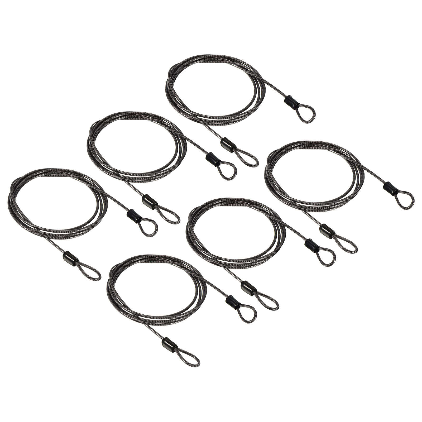 Uxcell Security Cable Coated Luggage Lock Wire Rope with Loop Gray 5ft ...