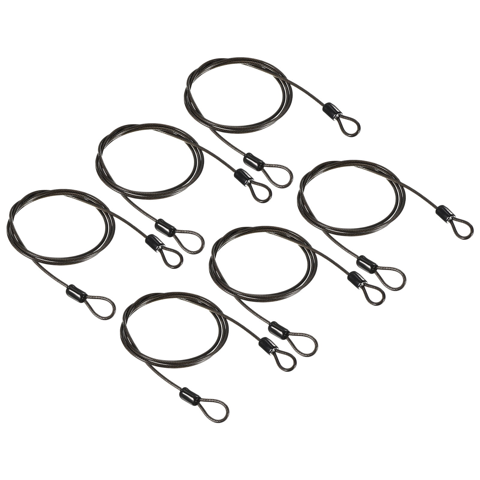 Uxcell Security Cable Coated Luggage Lock Wire Rope with Loop Gray 3 ...