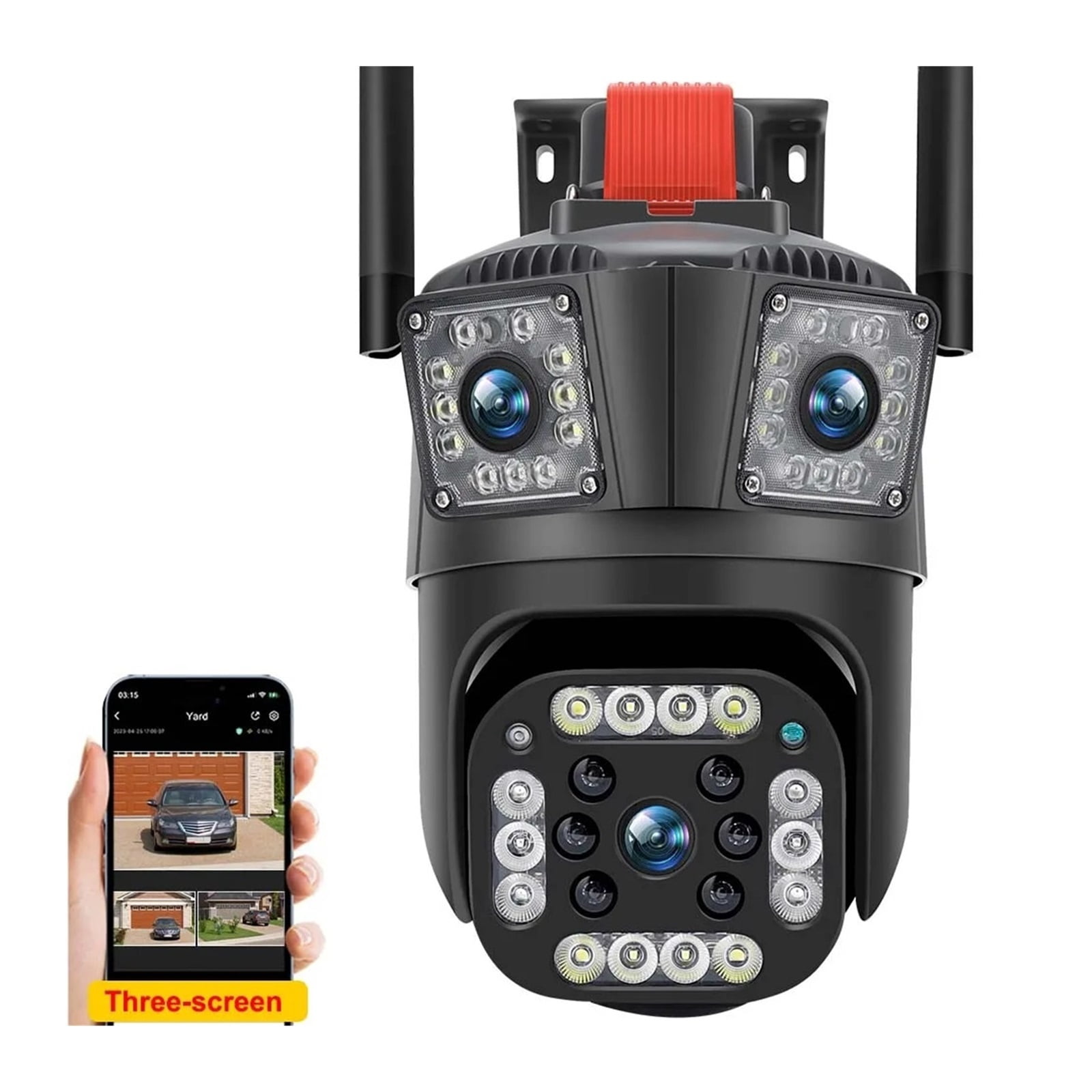 Security Camera 12MP 6K 8X Zoom Three Lens PTZ Surveillance Cameras AI ...