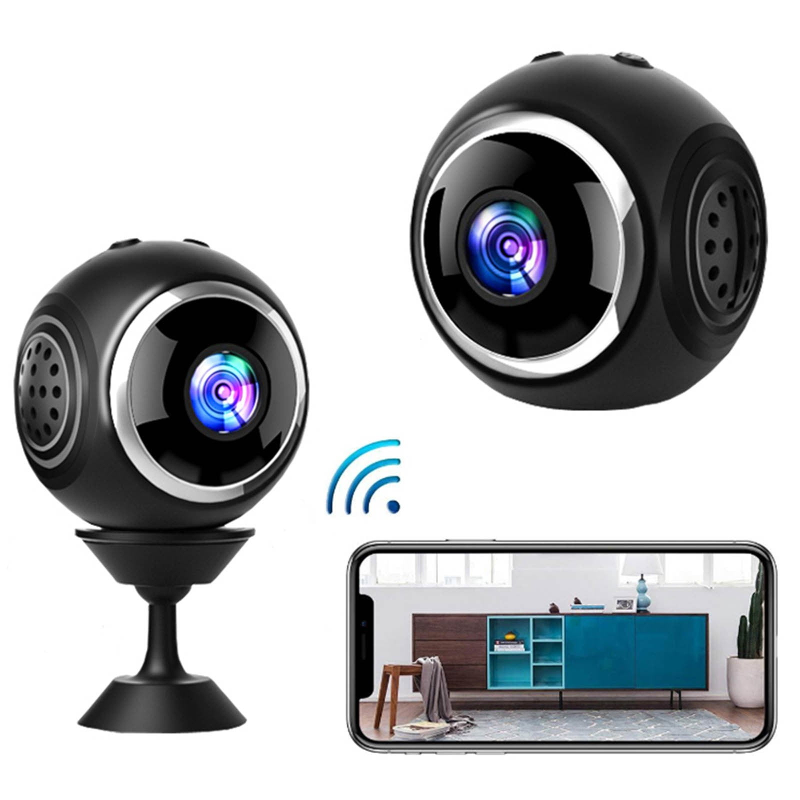 Security Camera, 2025 Upgrade Mini 720P Wireless WiFi Camera with Live ...