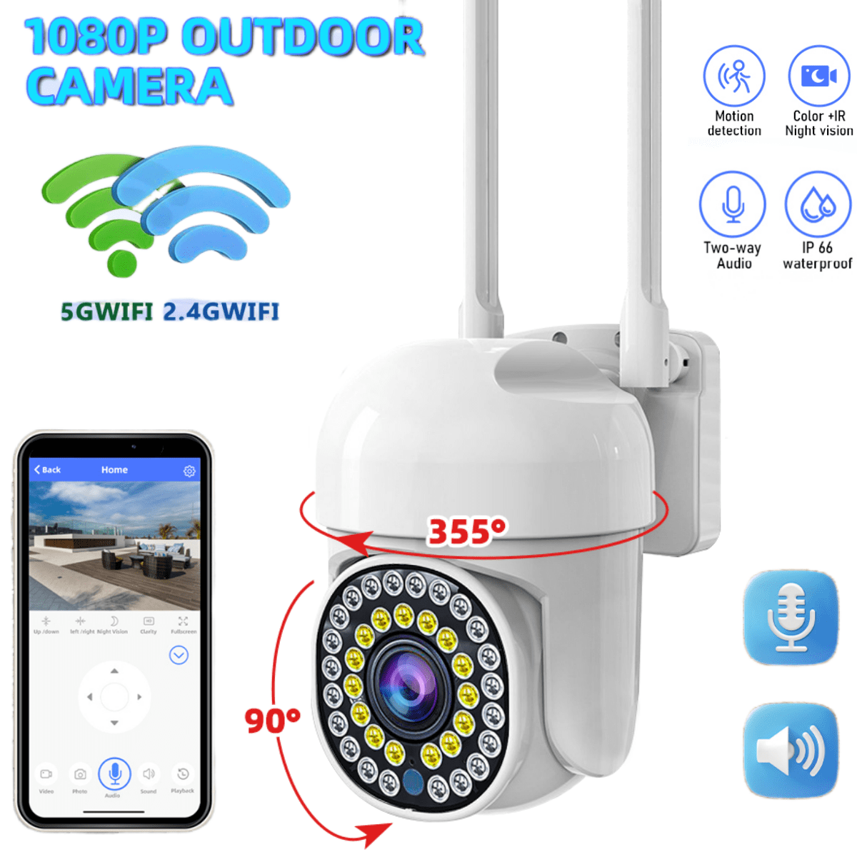 Security Camera Outdoor,DFITO 5G 1080P Camera for Home Security Outside ...
