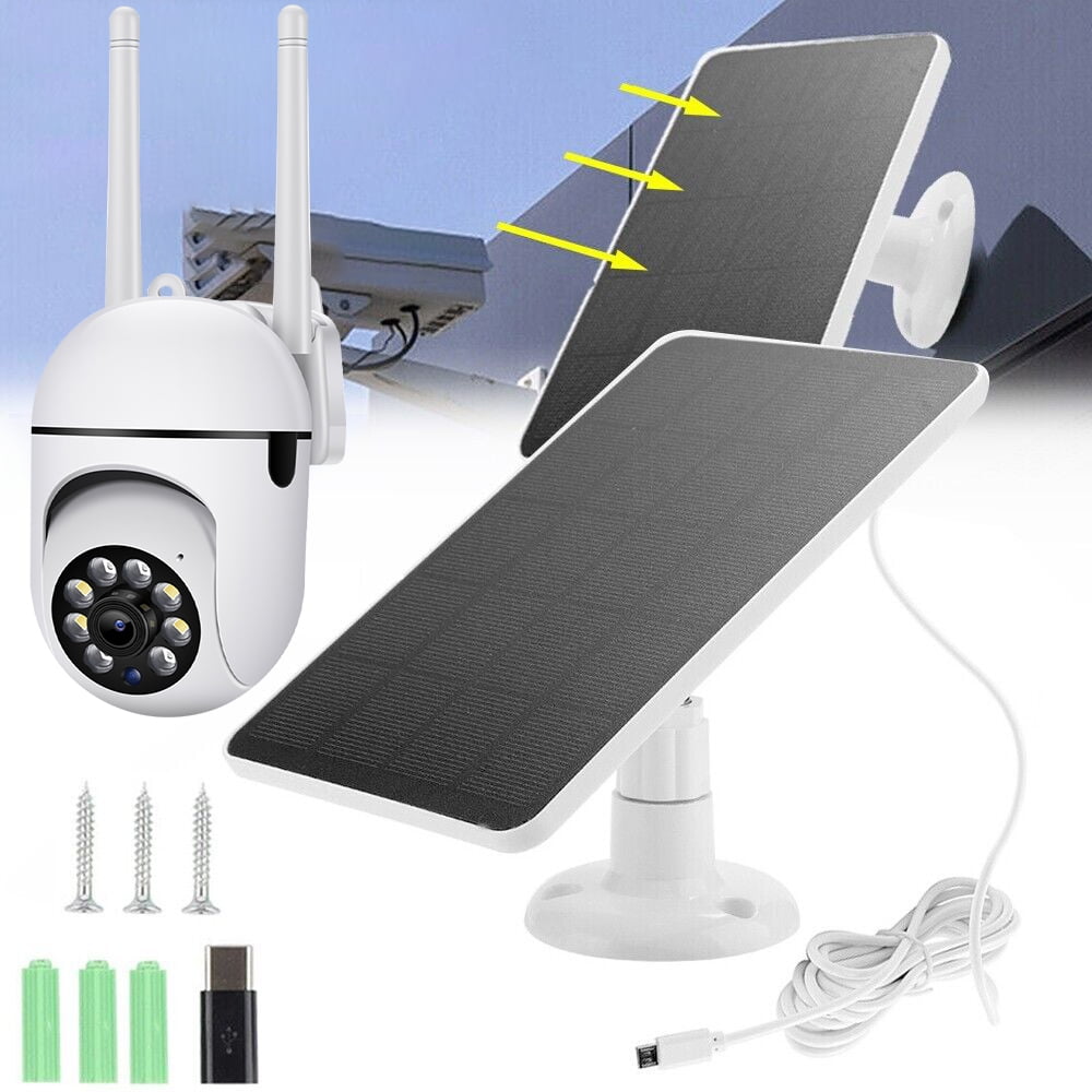 Security Camera Outdoor with Solar Panel, WiFi Cameras with 4W/ 5V ...