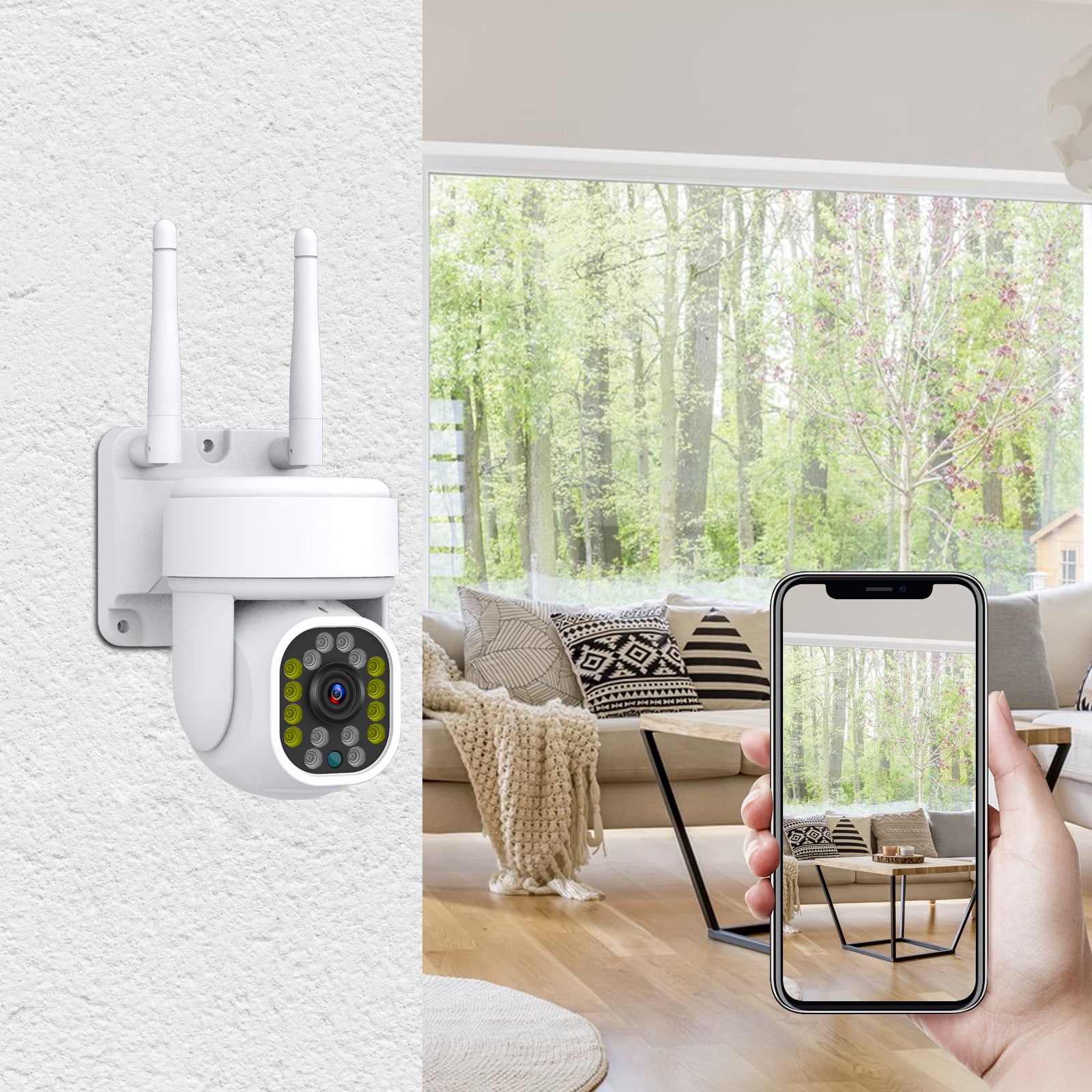 Security Camera Outdoor, Tuya Pan Tilt Wireless WiFi Security Camera ...