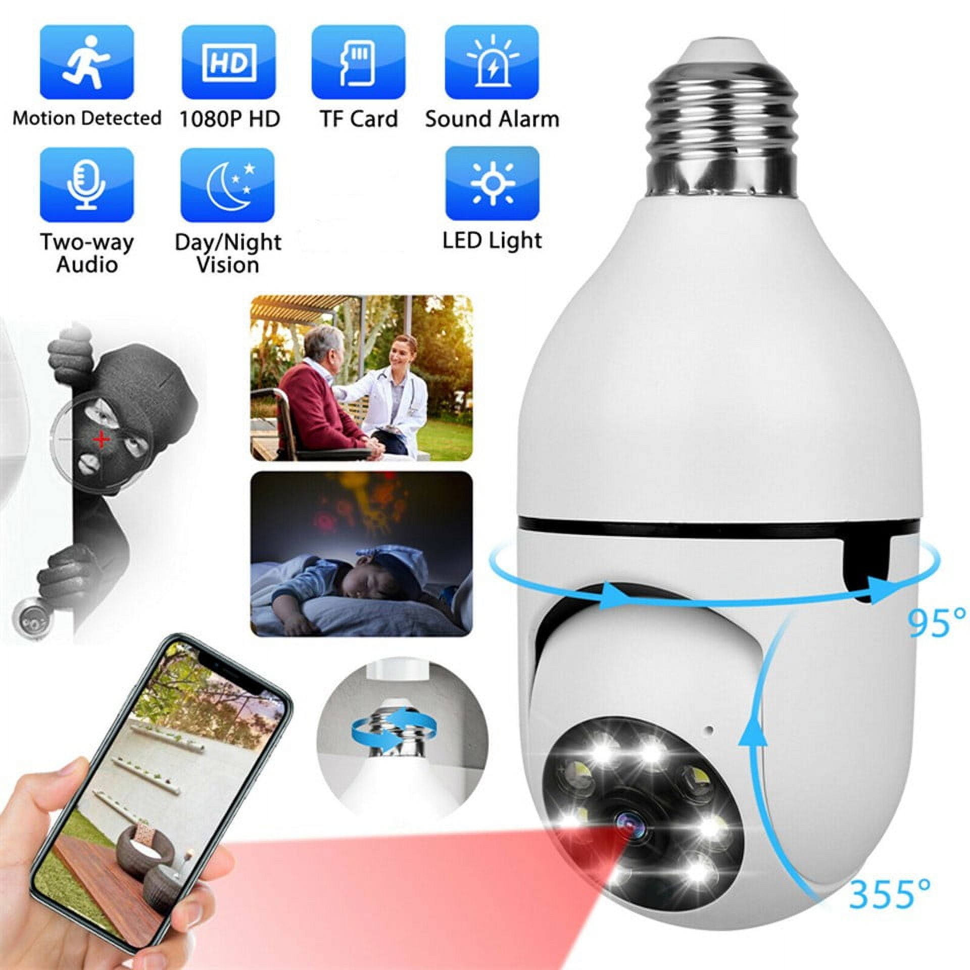 Security Camera Surveillance Camera HD Night Vision Light Plug Night ...