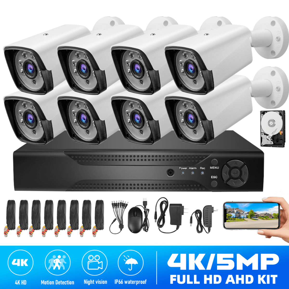 Security Camera System,DFITO 1080P 8CH Home Security Systems with 8pcs ...