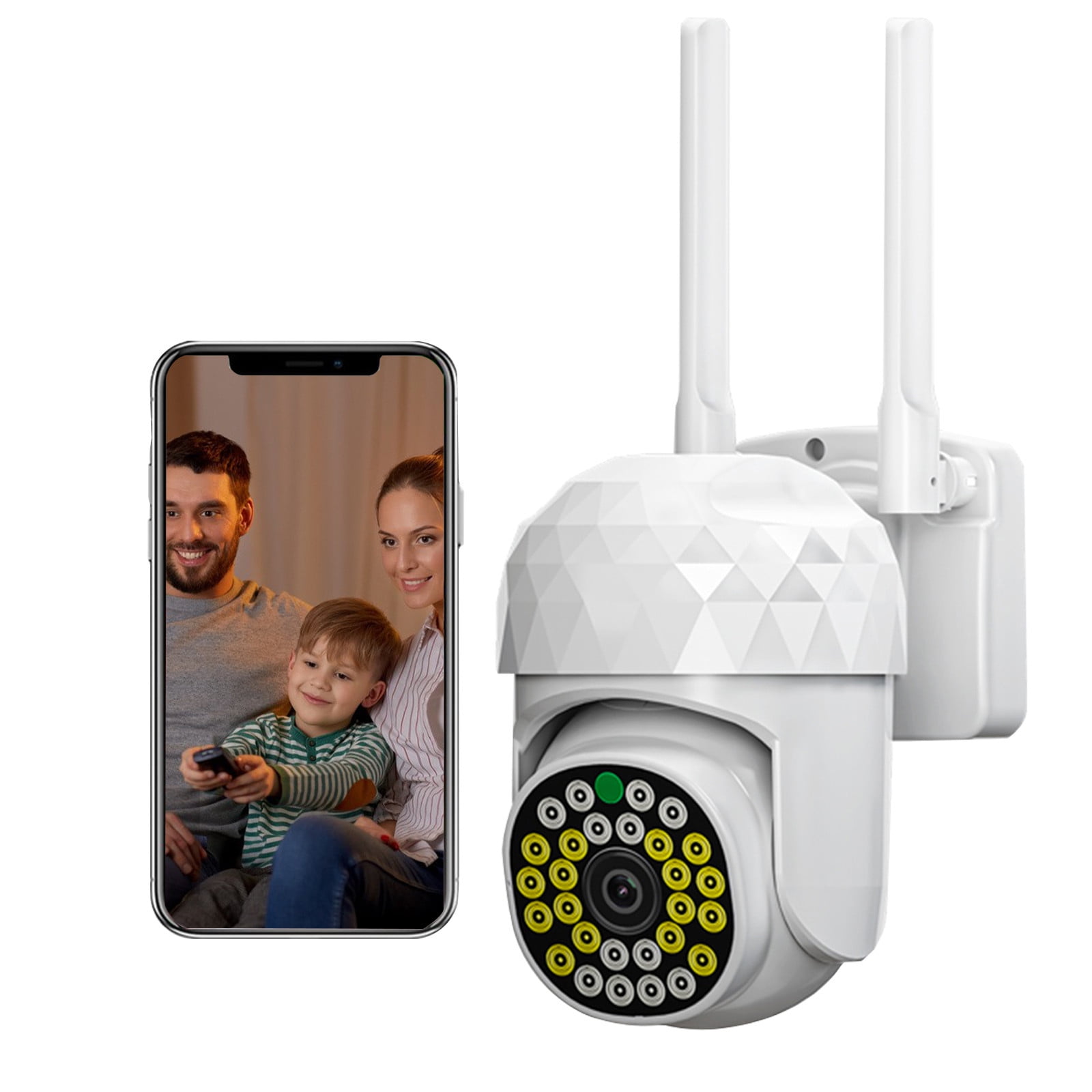 Security Camera Wireless Outdoor, Solar Powered 2.4G WiFi 360 ...