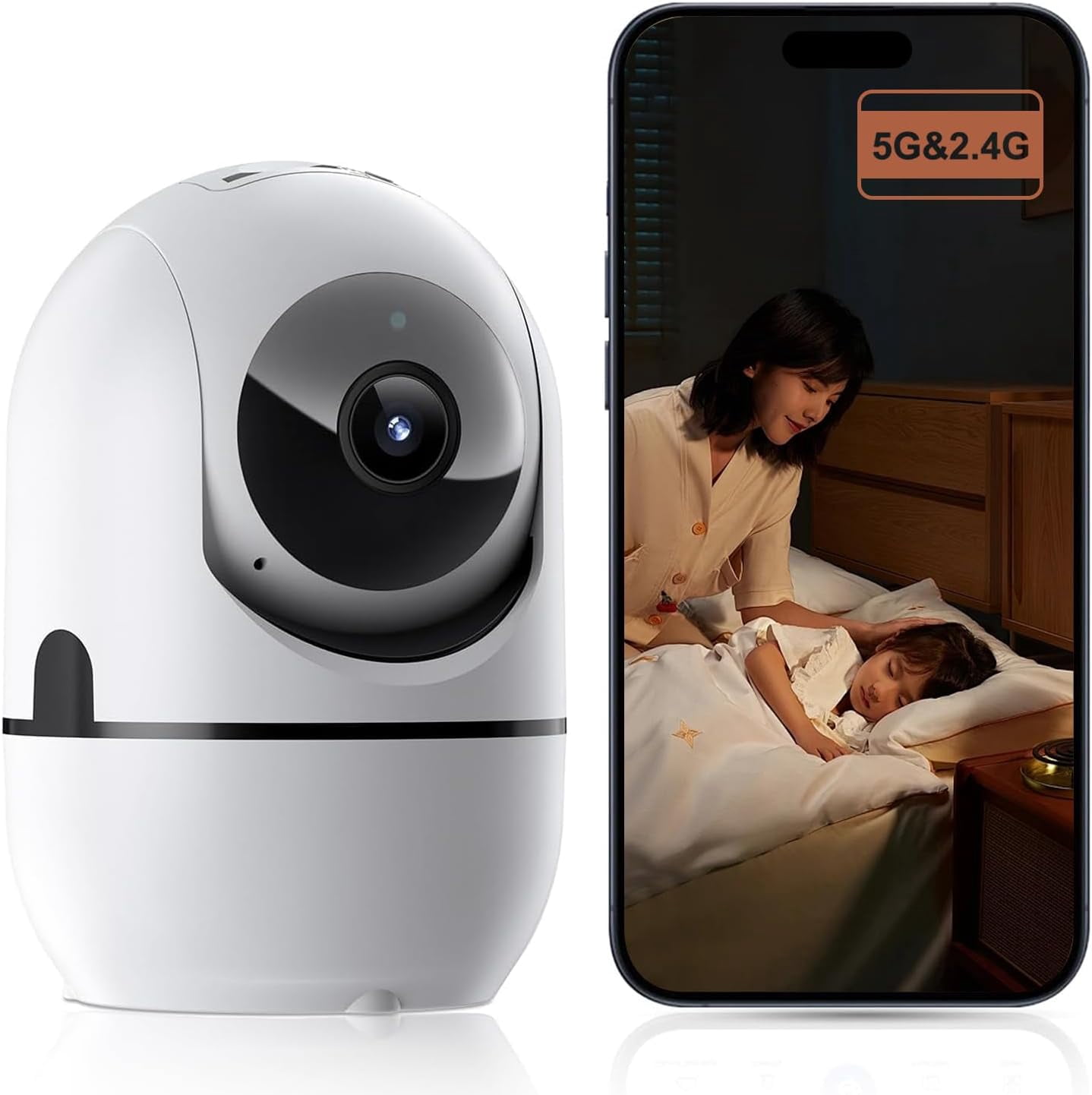 Security Cameras Wireless Indoor, 5G&2.4G WiFi Indoor Security Camera ...