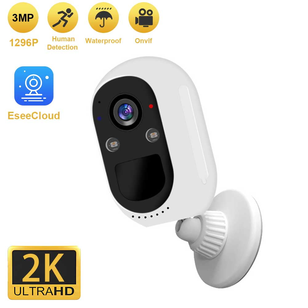 Security Cameras Wireless Outdoor, 2K 3MP Battery Powered WiFi Security ...