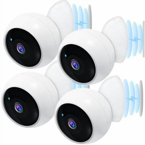 Security Cameras Wireless Outdoor Magnetic - 4-Pack Install-Free Indoor ...
