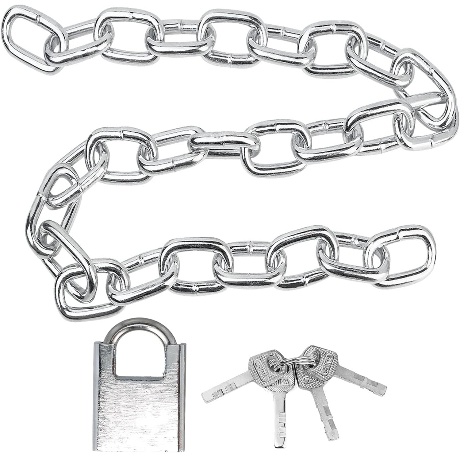 Security Chain Lock,31.5 inch 6mm Stainless Steel Chain Lock with Keys ...