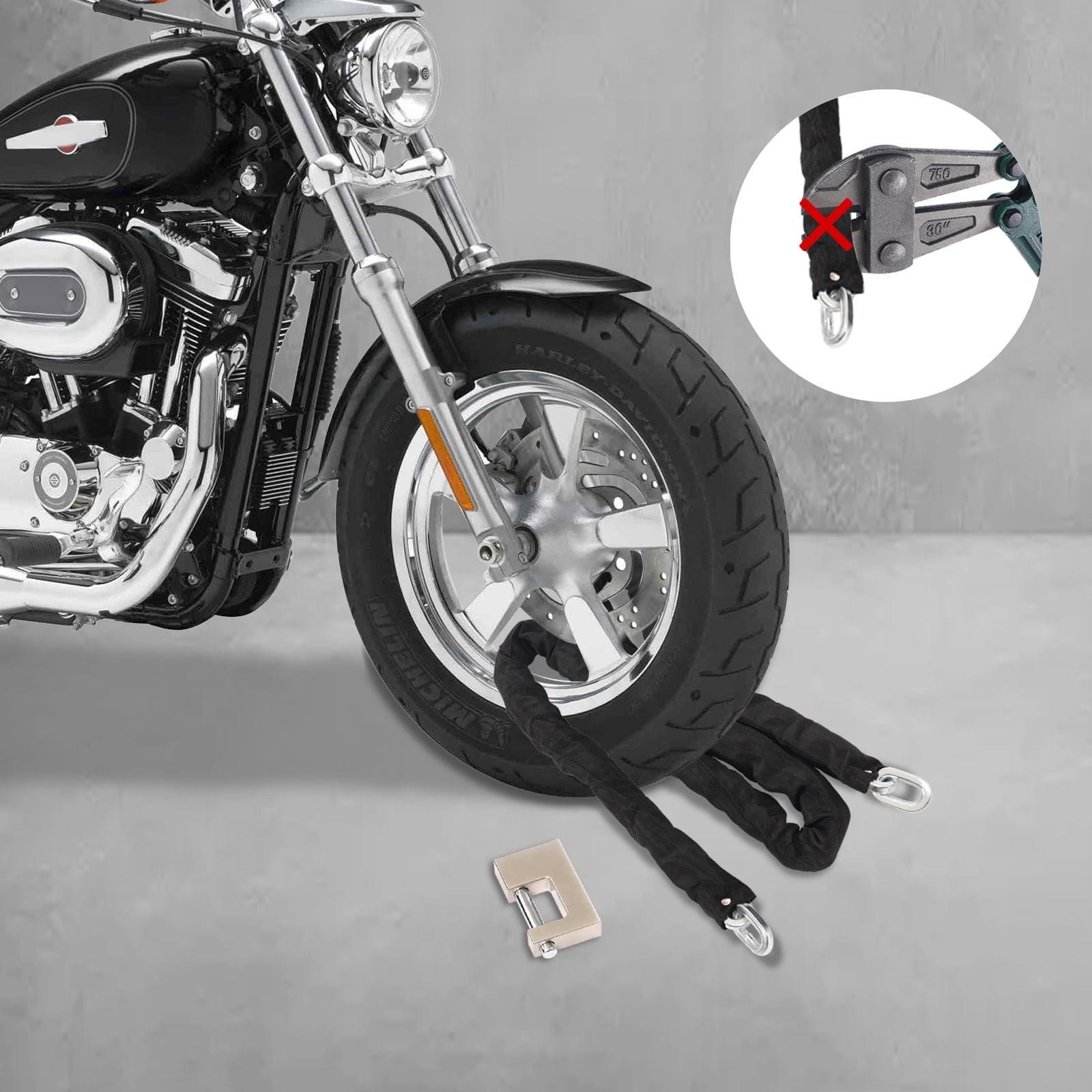 Security Chain and Lock Kit - 3/8 Inch x 6ft- Chain Cannot Be Cut with ...