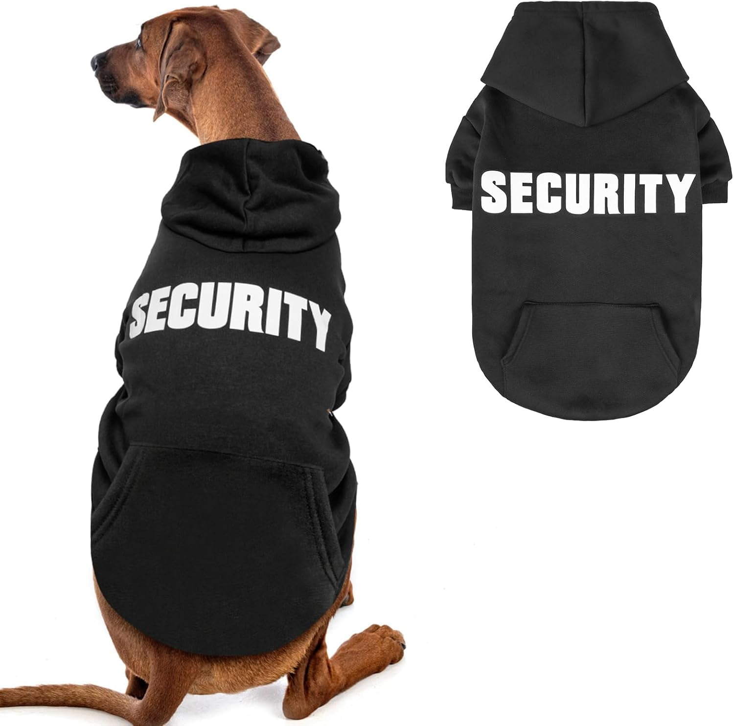 Security Dog Hoodie- Dog Sweatshirt with Leash Hole and Pocket, Warm ...