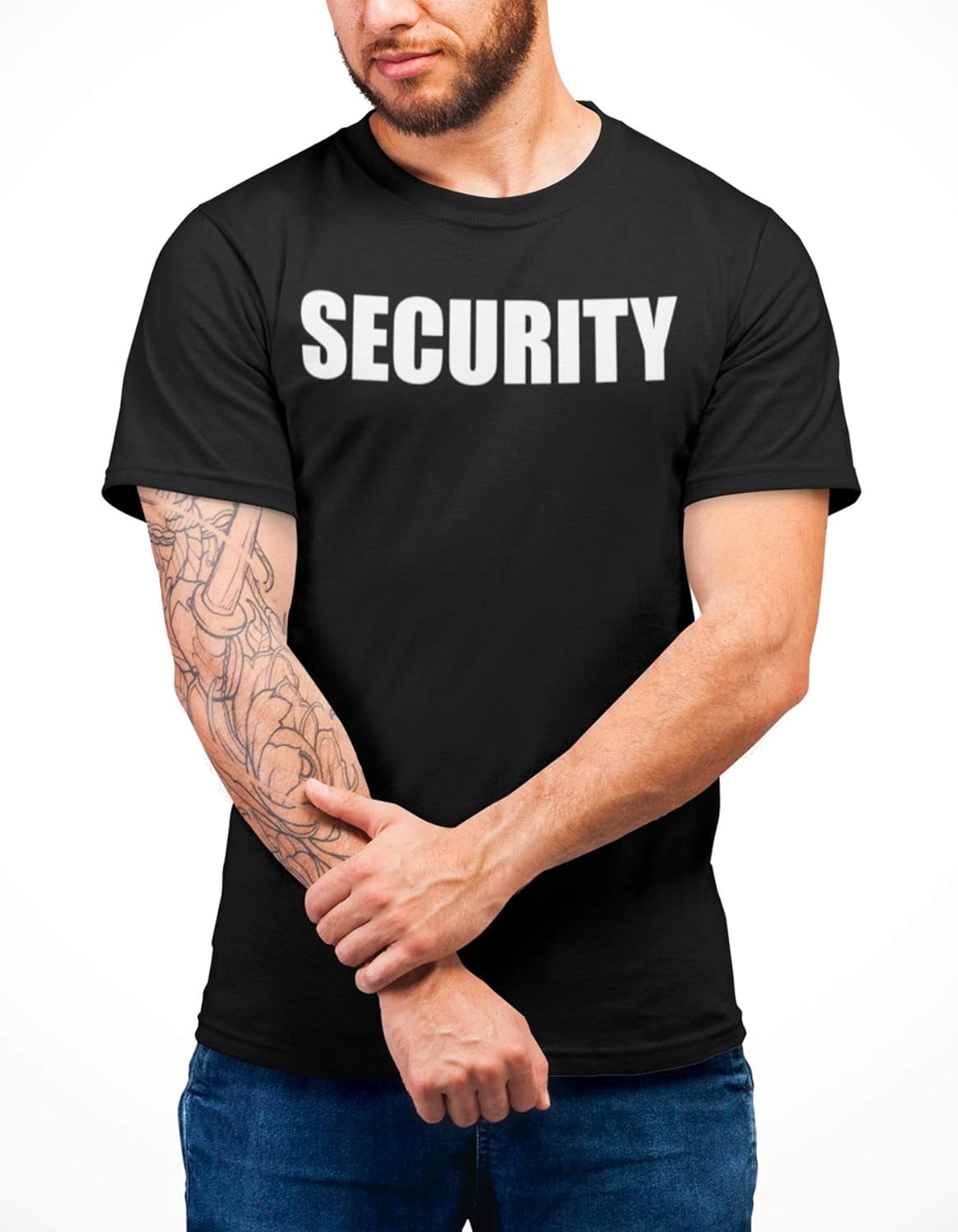 Security Event Safety Guard Front and Back Print Premium Men's T-Shrit ...
