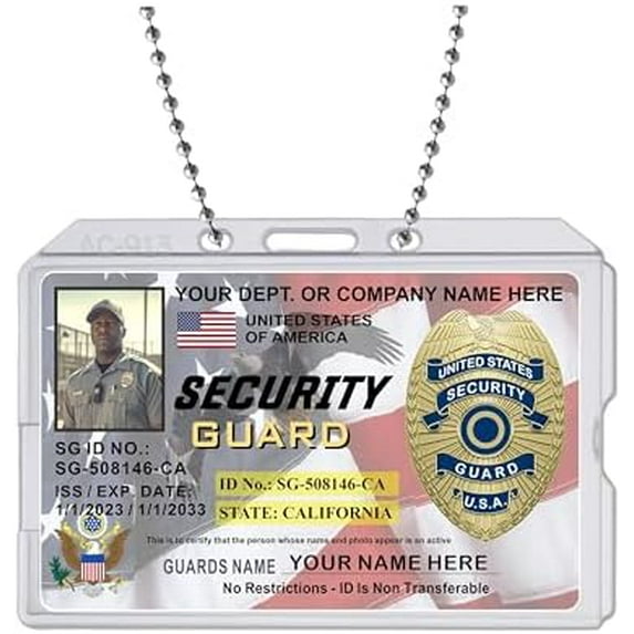 Security Guard Identification Card - ID Badge - Uniform Gear ...