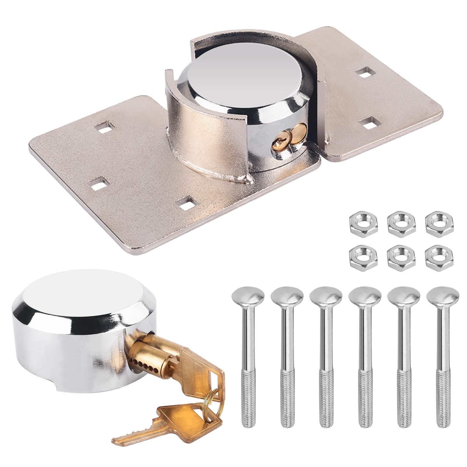 Security Hasp Shackle Lock, Heavy Duty 1/2 Van Garage Shed Door ...