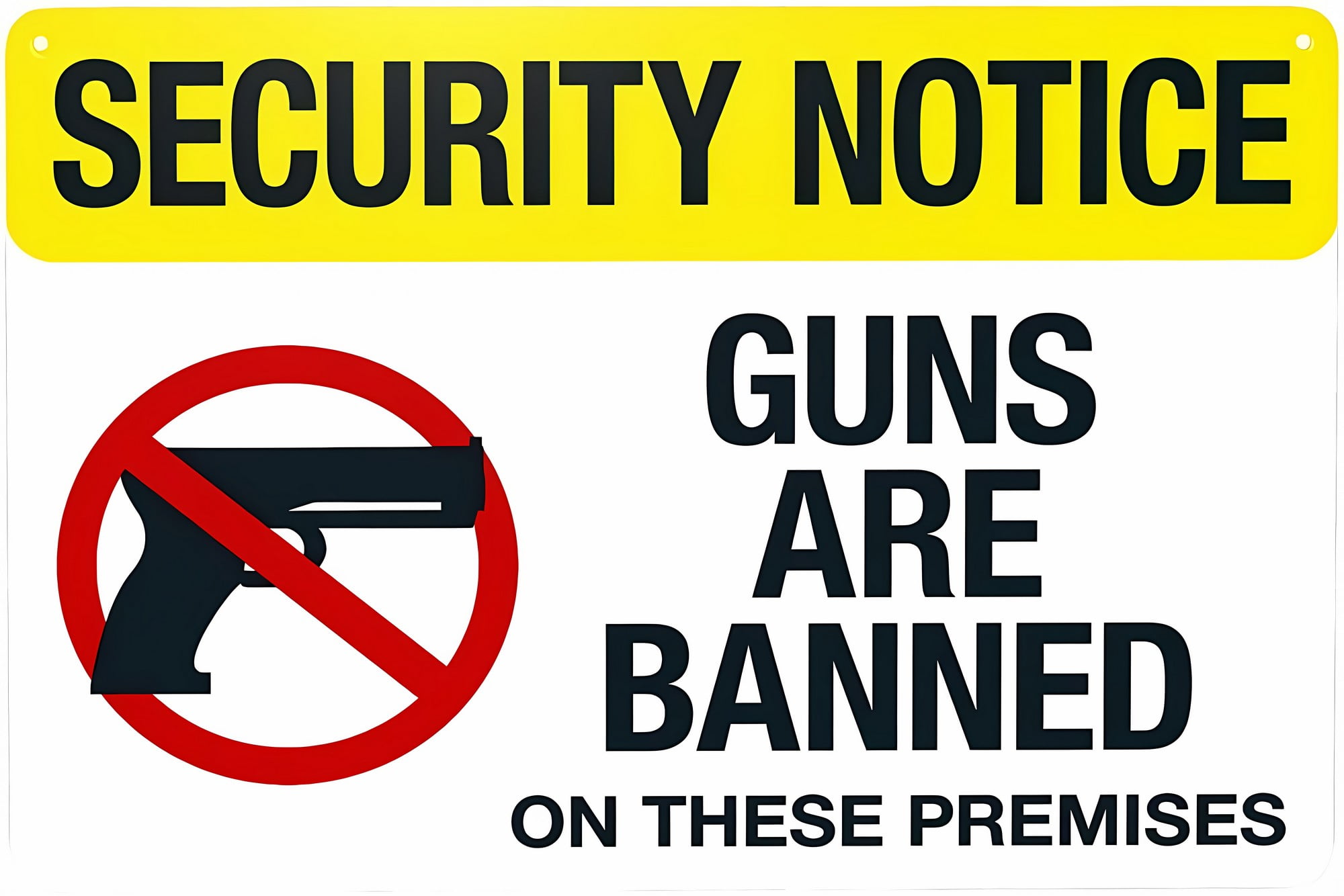 Security Notice Guns are Banned On These Premises Retro Sign - 8"x12 ...