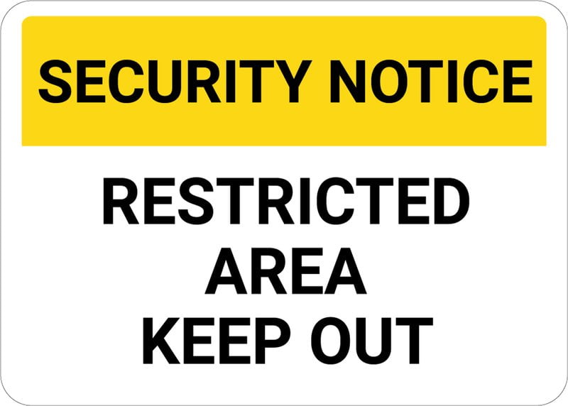 Security Notice Restricted Area Keep Out Retro Aluminum Sign Metal Tin ...