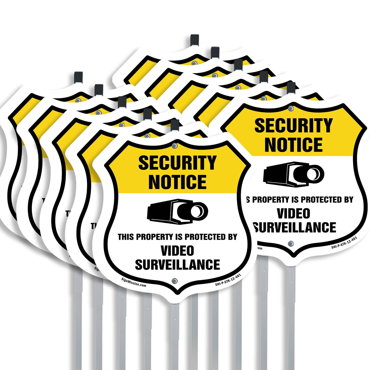Security Notice Shield Sign This Property Is Protected By Video ...