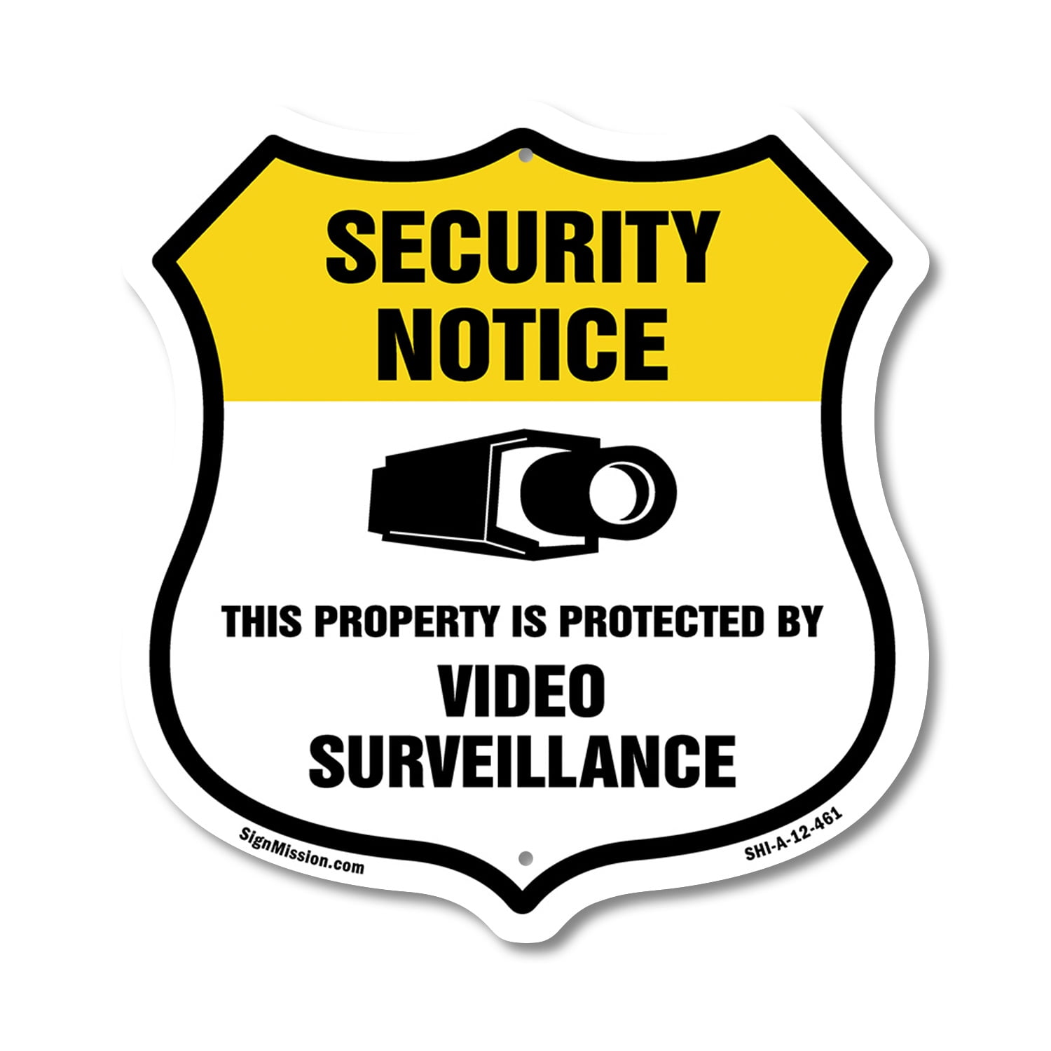 Security Notice Shield Sign This Property Is Protected By Video ...
