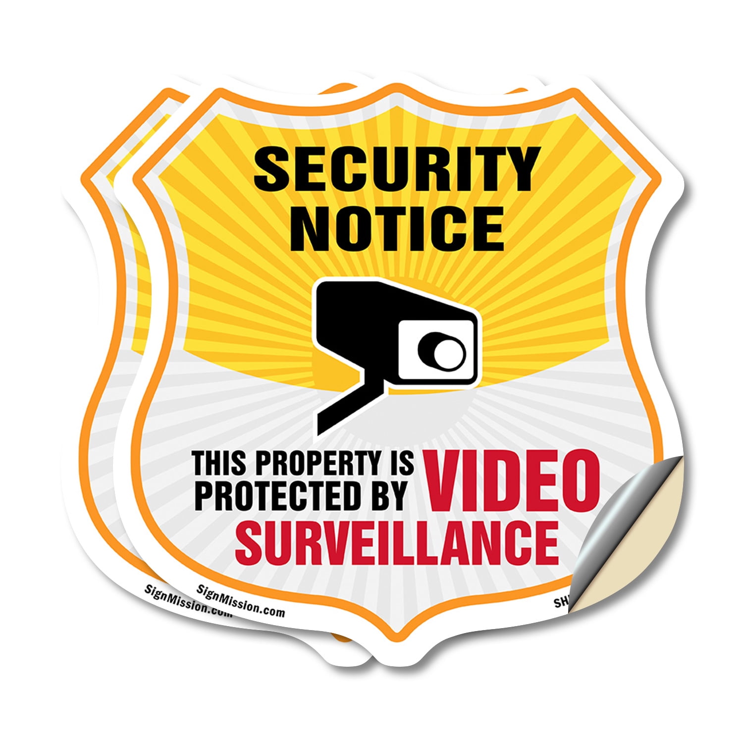 Security Notice Shield Sign This Property Is Protected By Video ...