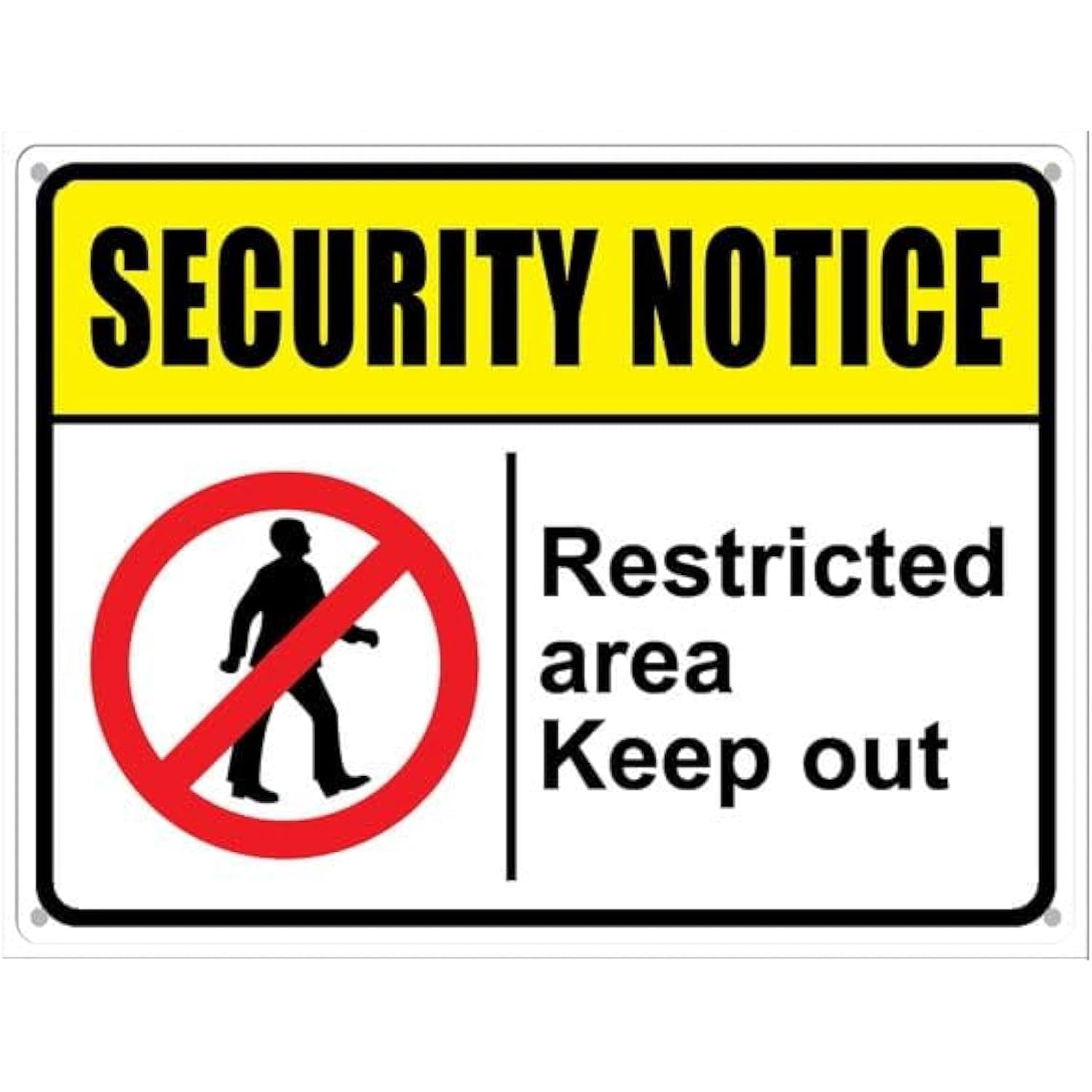 Security Notice Sign Restricted Area Authorized Persons Only Aluminum ...