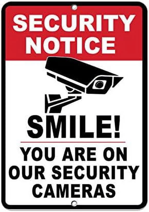 Security Notice Smile! You Are On Our Security Cameras Vinyl Sticker ...