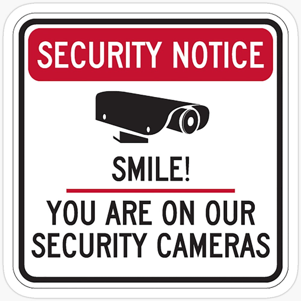 Security Notice - Smile Youre On Camera Sticker Phone Decal Water ...