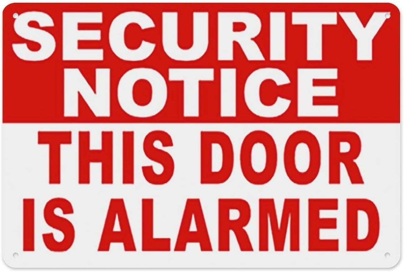 Security Notice This Door is Alarmed Sign 8"x12" - Aluminum Tin Warning ...