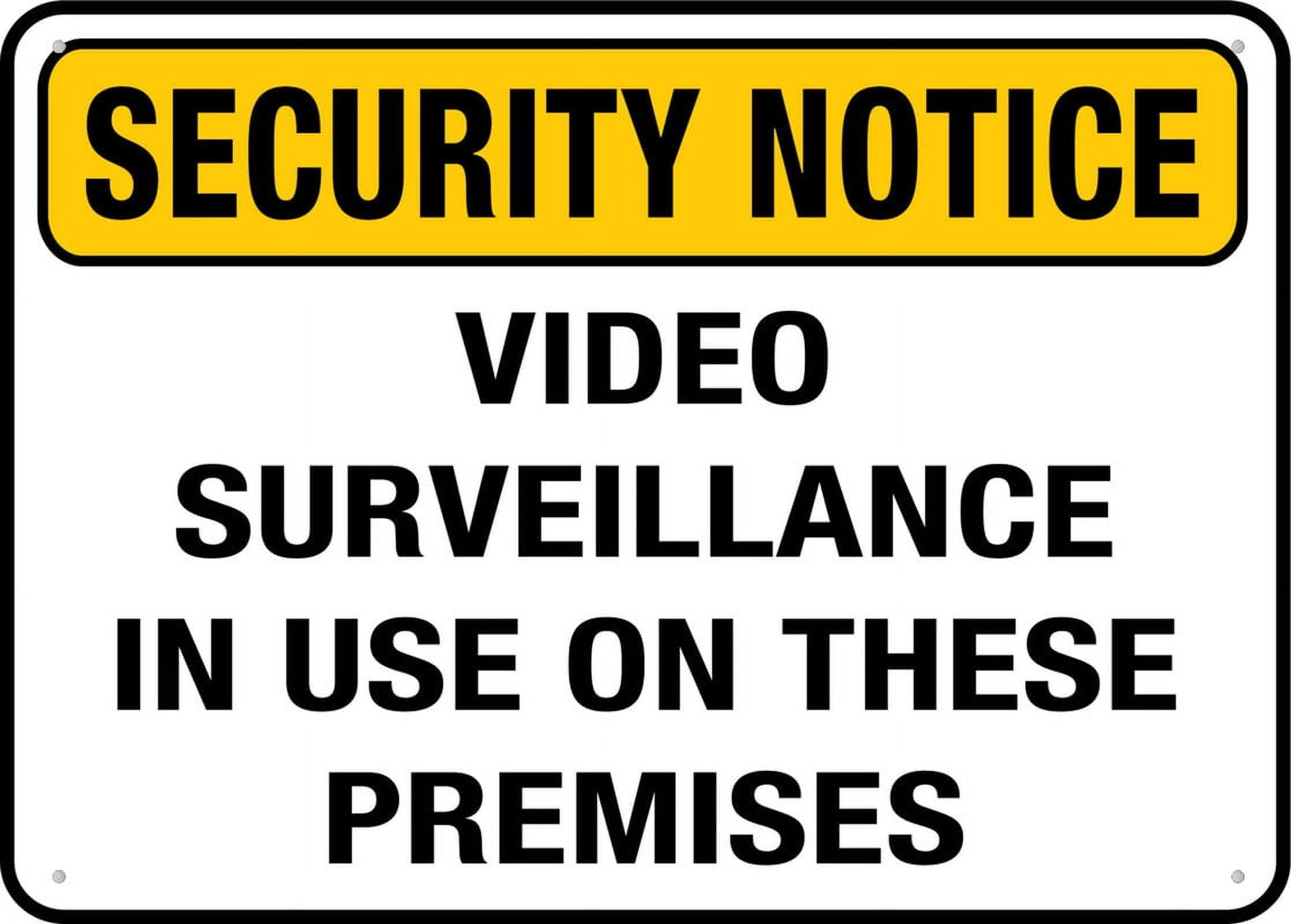 Security Notice Video Surveillance In Use On These Premises 12”X8 ...