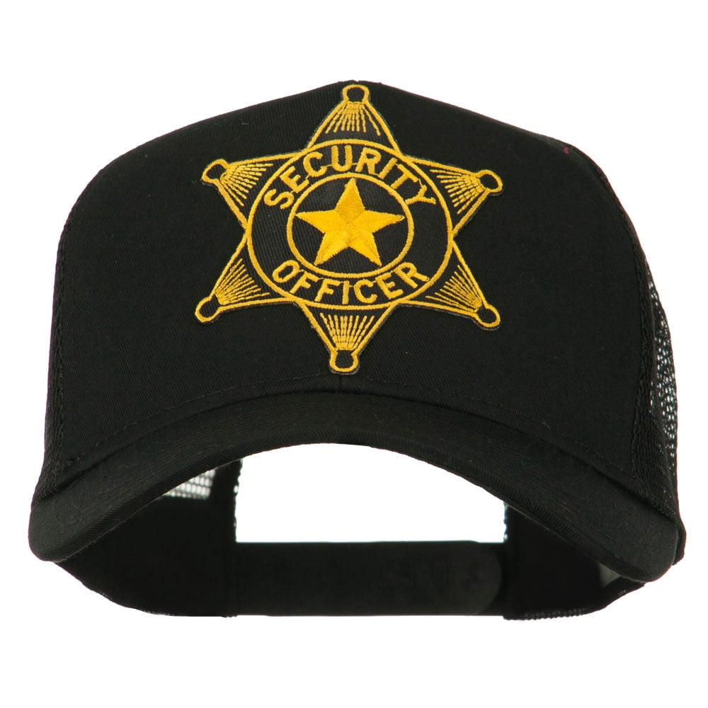 Security Officer Star Patched Mesh Back Cap - Black OSFM - Walmart.com