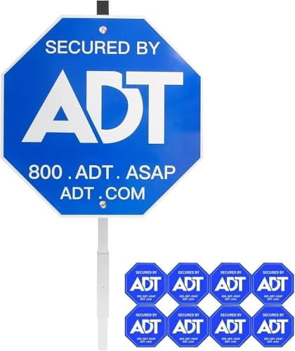 Security Signs & 8 Pcs Window Stickers 28" Yard Sign with Aluminum ...