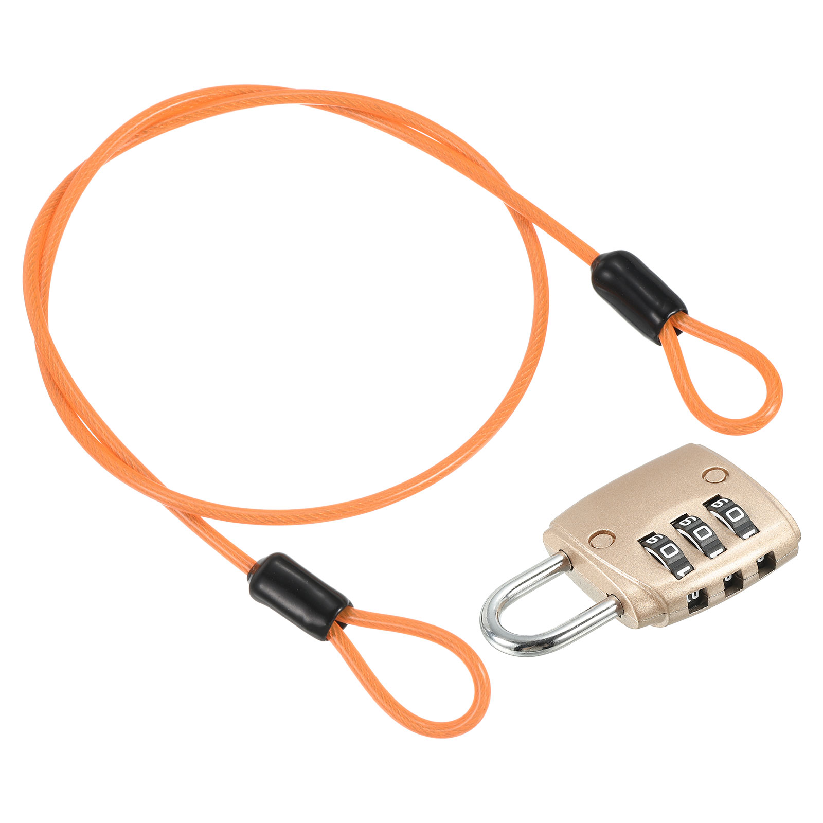 Security Steel Cable with 3 Digit Combination Lock, 1.6'/0.5M Coated ...