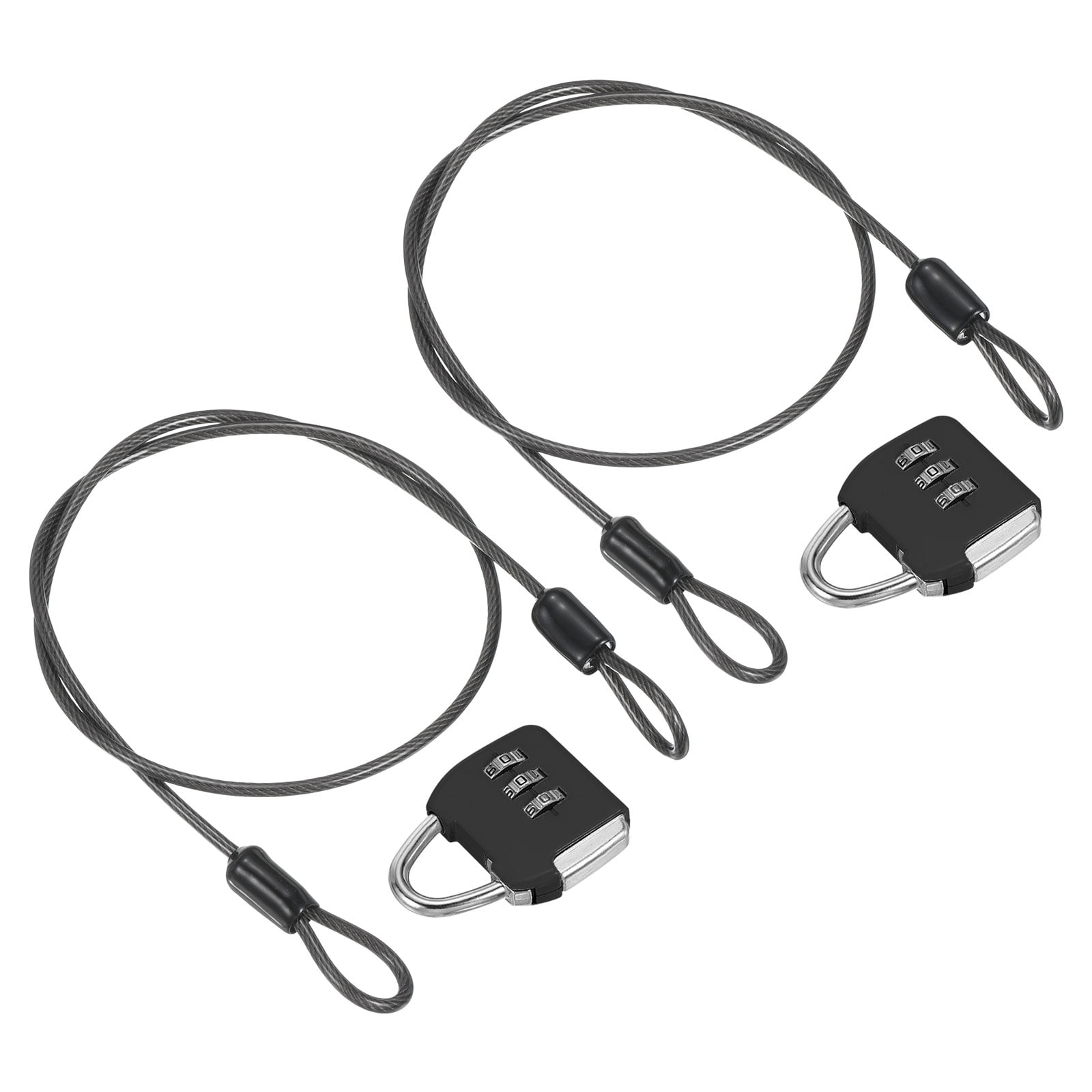 Security Steel Cable with 3 Digit Combination Lock, 2 Set Travel ...